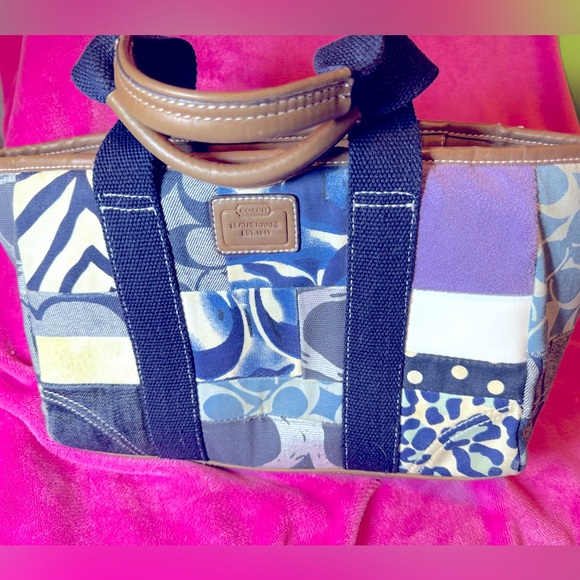 Coach | Bags | Coach Signature Y2k Patchwork Canvas Minitote Vintage ...